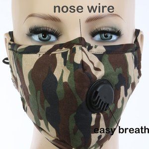 Accessories | Brown Camouflage Breath Valve Face Mask | Poshmark